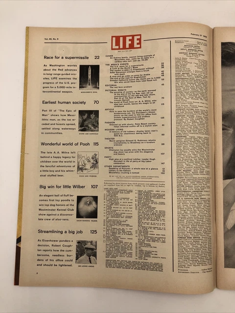 LIFE MAGAZINE COVER Feb 27 1956 Stone Age Survivors Eskimos Long range ...