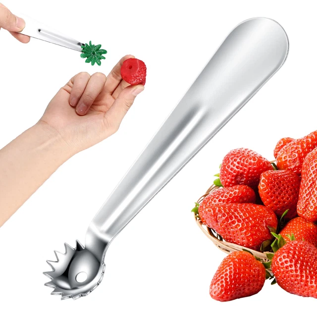 STRAWBERRY STEM REMOVER Tomato Corer Remover Tool Stainless Steel ...