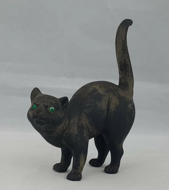 WEDGWOOD BLACK BASALT Model of a Cat with Green Glass Eyes Rare £350.00 ...