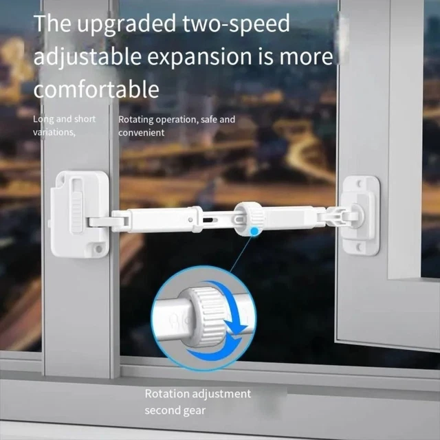 ABS CHILD SAFETY Lock Adjustable Window Restrictor Window Stopper Home ...