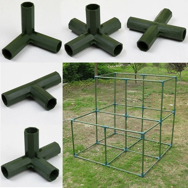 PLANT AWNING STRUCTURE Joints Connector Plastic Pipe Frame Greenhouse ...