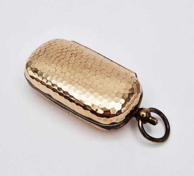 ANTIQUE ROLLED GOLD HAMMERED DOUBLE SOVEREIGN COIN CASE c1910 £195.00 ...