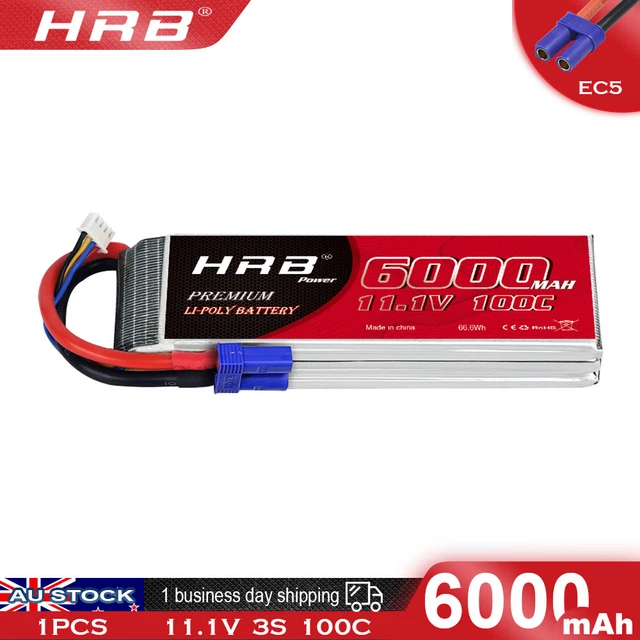 HRB 11.1V 3S 6000mAh LiPo Battery 100C EC5 for RC Car Helicopter Airplane Drone $52.99 - PicClick AU