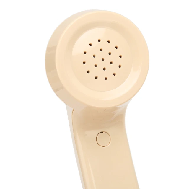 (BEIGE)RETRO LANDLINE PHONE Old Fashioned Push Button Rotating Dial ...