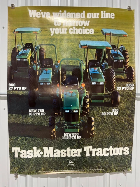 ORIGINAL JOHN DEERE Dealership Advertising Poster Task Master Tractors ...