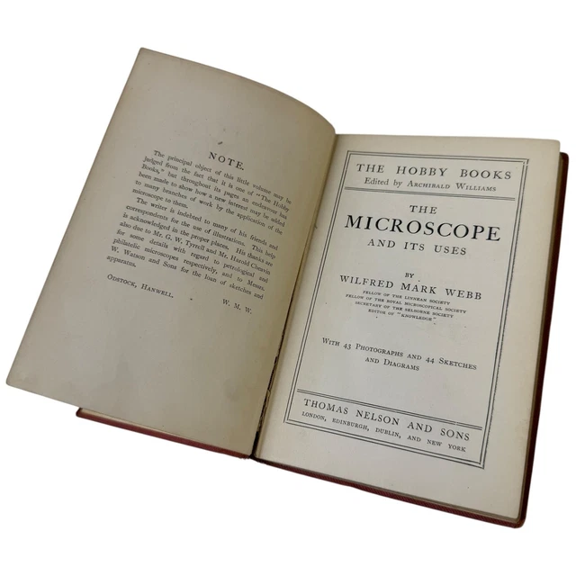 THE MICROSCOPE AND Its Uses by Wilfred Mark Webb Antique Hardcover Book ...