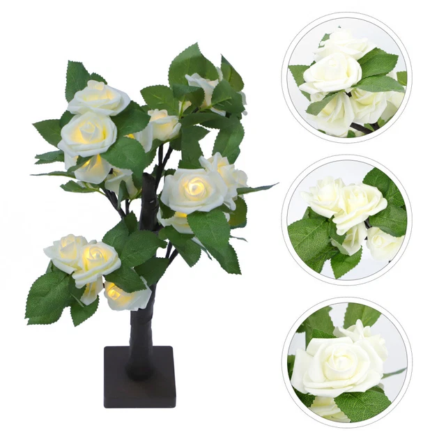 ROSE TREE LIGHTS Red Hydrangea Artificial Flowers Silk Sunset Lamp £21. ...