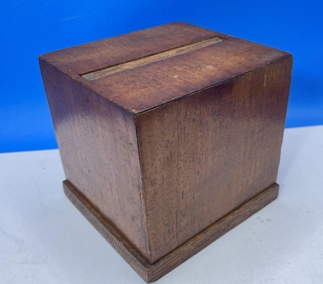 WOODEN CIGARETTE BOX Dispenser Push Pull Design Vintage Handmade Lovely ...