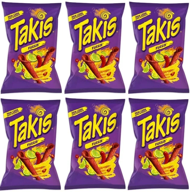 913387 6 X 280G Packet Takis Fuego Hot Chilli Pepper & Time Tortilla ...