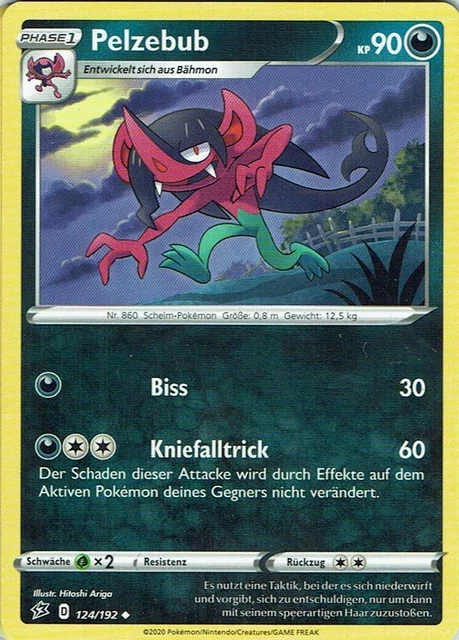 POKEMON CARTE SWSH02 Clash De Rebelles Numéro 124/192 Pelzebub Allemand ...