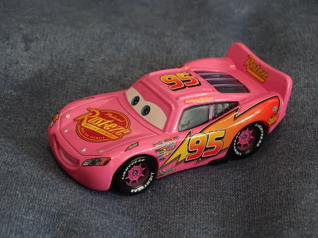 DISNEY PIXAR CARS Lightning Mcqueen Pink No Blister Movie Custom Car £5 ...