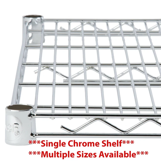 &ANY SIZE& SINGLE Chrome Wire Metal Shelf for Shelving Unit Rack Vented ...