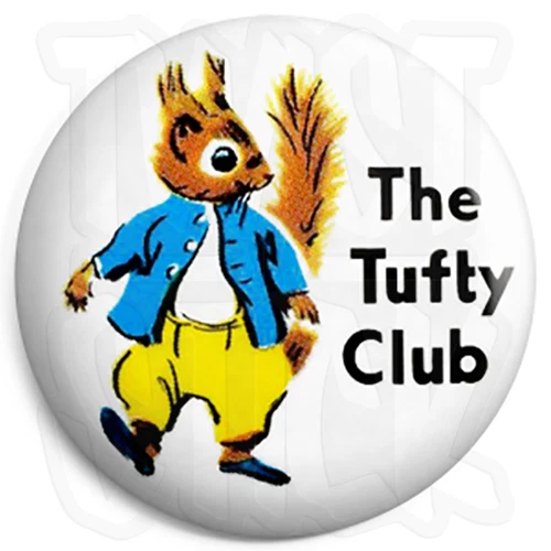 THE TUFTY CLUB - 25mm Button Pin Badge - Retro Kids Road Safety TV ...