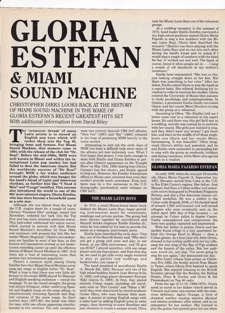 GLORIA ESTEFAN & Miami Sound Machine article - Record Collector - 11 ...