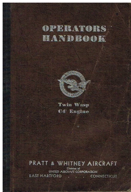 PRATT & WHITNEY Twin Wasp C4 Engine Original 1940 Operating ...
