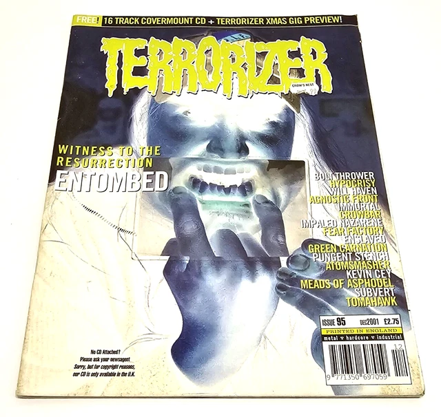 TERRORIZER MAGAZINE ISSUE 95 December 2001 Entombed Anathema Hypocrisy ...