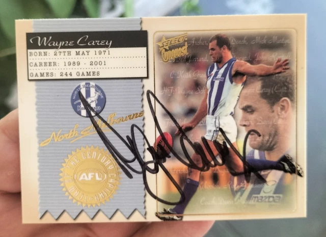 WAYNE CAREY SIGNED Footy Card North Melbourne Kangaroos Captain Select ...