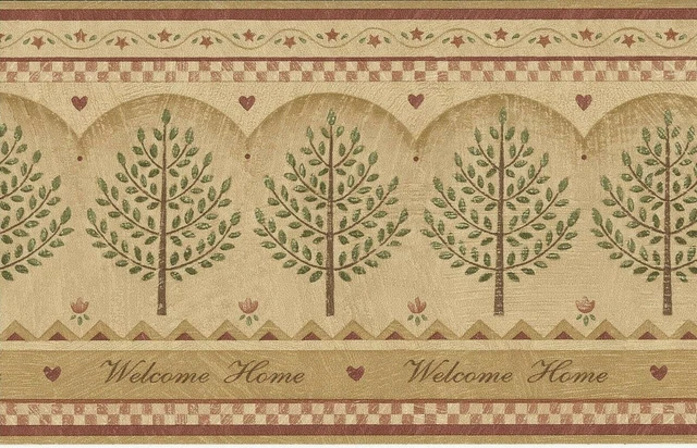 COUNTRY STENCIL WELCOME Home Wallpaper Border -30 feet long - FREE ...