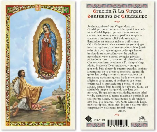 ORACION A LA Virgen de Guadalupe Juan Diego laminierte Gebetskarten ... ORACION A LA Virgen de Guadalupe Juan Diego laminierte Gebetskarten ...