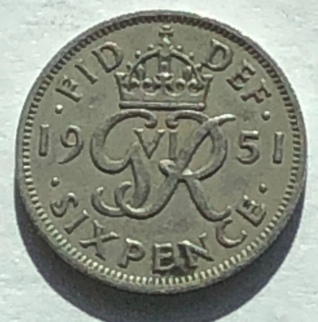 1951 UK BRITAIN British Six 6 Pence Garland Coin £1.85 - PicClick UK