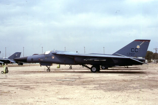 ORIGINAL AIRCRAFT SLIDE - F-111F Aardvark - USAF 73-0707 / CC 27 FW ...