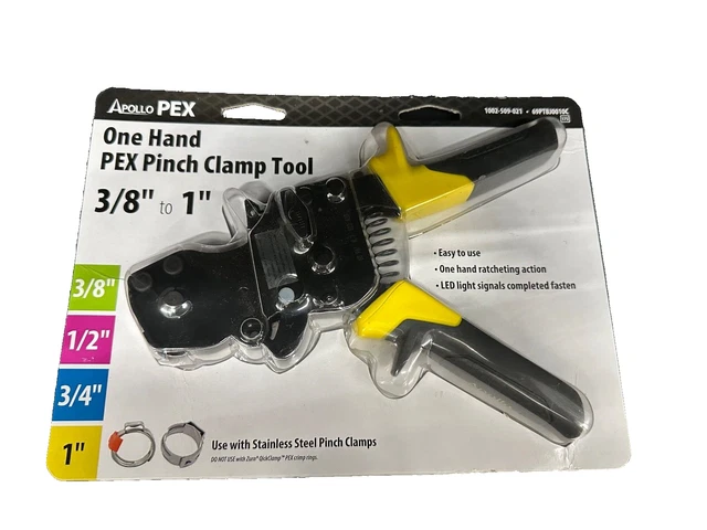 NEW APOLLO PEX One Hand PEX Pinch Clamp Tool 3/8" to 1" 1002-509-021 ...