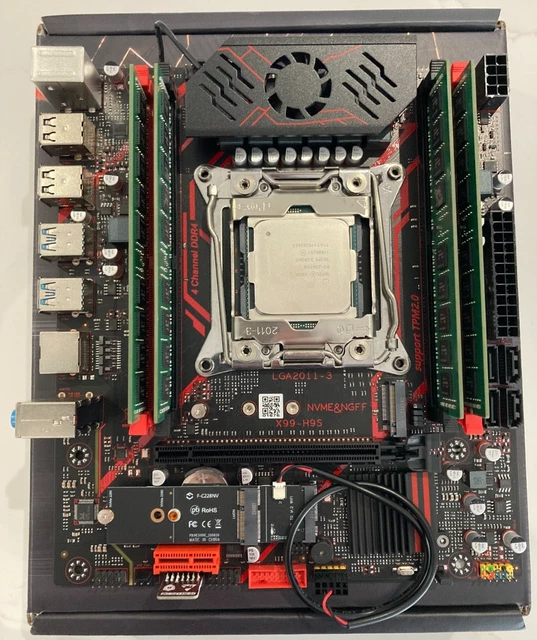 X99 H9S MOTHERBOARD Kit Combo C612 TPM 2.0 E5-2667v4 32GB 4x8GB DDR4 ...