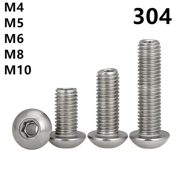 M4 M5 M6 M8 M10 Stainless Steel Hex Socket Button Head Hollow Screws Bolts EUR 13,04 - PicClick FR