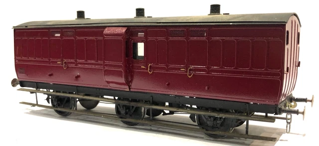 7MM/O GAUGE KIT BUILT BRASS UNLIVERIED 6 WHEEL BRAKE COACH £74.99 ...