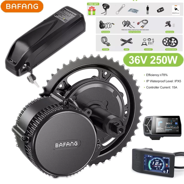 BAFANG 36V 250W Mid Drive Motor 68-73mm Ebike DIY Conversion Kit ...