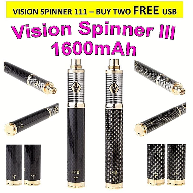 VISION SPINNER 3 Carbon 1650mAh VV Battery E Cig Vaporizer UK STOCK ...