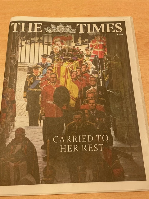 THE TIMES NEWSPAPER 20th September 2022 Queen Elizabeth II Funeral King ...