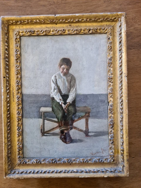 ANTONIO VARNI. XIXE huile sur toile signée. Beau Cadre. Italie EUR 850 ...