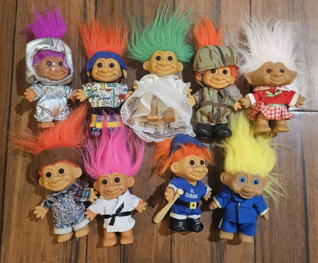VINTAGE TROLL DOLLS Clothes Outfits Russ Ace Novelty 90s 2000s Lot Of 9 ...