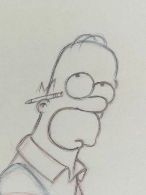 HOMER SIMPSON DRAWING Production The Simpsons TV Show Cartoon Fine ...