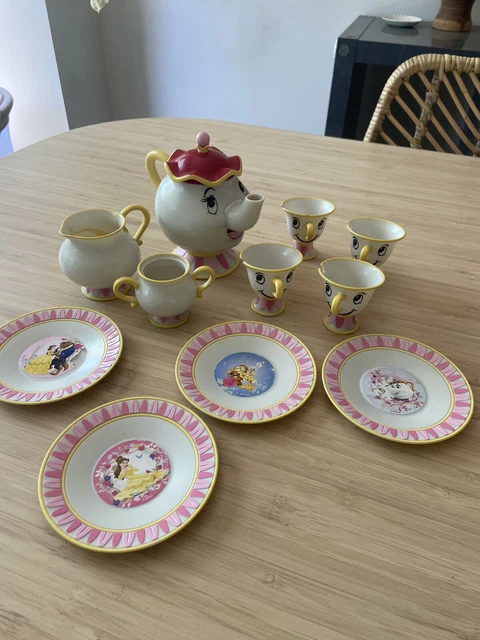 BEAUTY AND THE Beast Disney Vintage Plastic Mrs Potts Chip Tea Set ...
