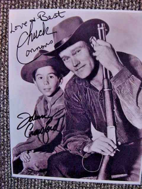 RARE STILL CHUCK Connors The Rifleman Cast Signed By Both Comes In ...