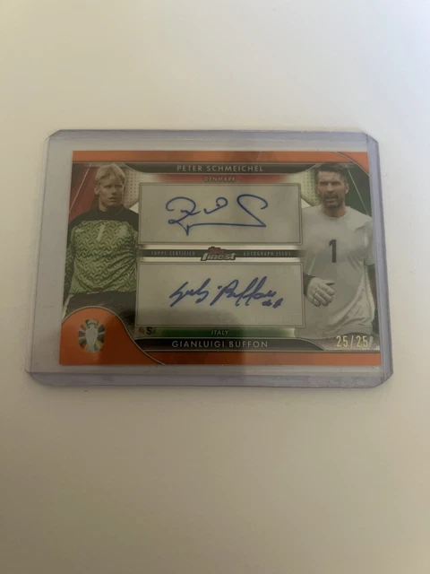 TOPPS FINEST UEFA EURO 2024 Peter Schmeichel/Gianluigi Buffon Doppia ...