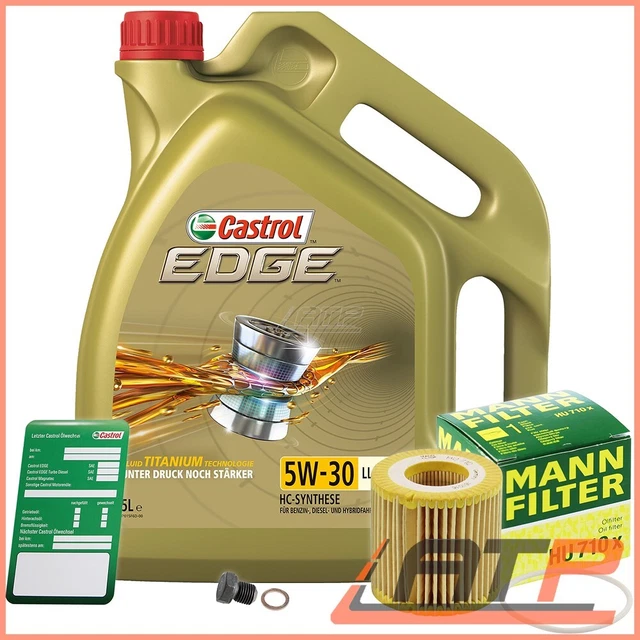 MANN-FILTER OIL FILTER HU710x +5L CASTROL EDGE FST 5W-30 LL ENGINE OIL ...