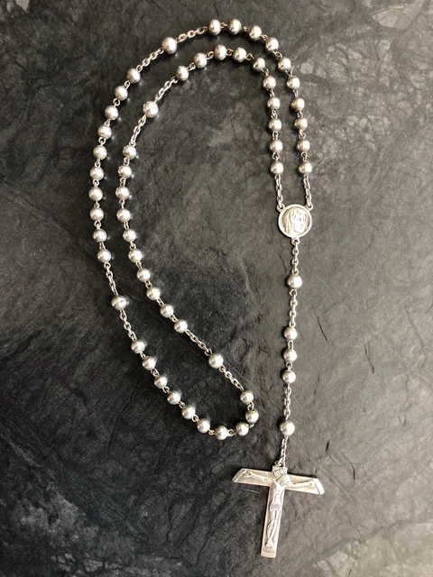 ANCIEN CHAPELET ARGENT massif EUR 119,00 - PicClick FR