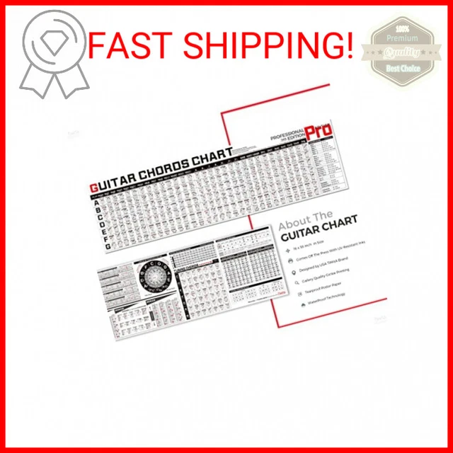 GUITAR CHORD CHART Poster - Guitar Chords Progression Reference, Guitar ...