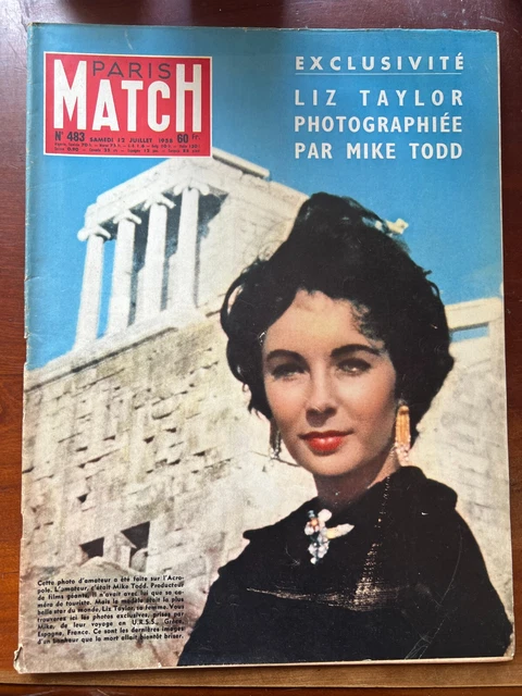 PARIS MATCH MAGAZINE 12/07/1958; Liz Taylor/ Tito-Naser/ Michèle Morgan ...
