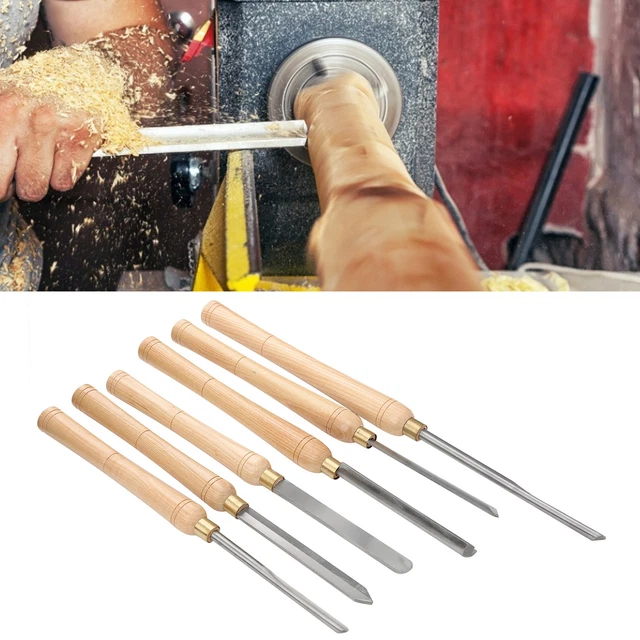 NEUF ENSEMBLE MAIN d'outils de tournage sur bois 6 pièces, couteau de tournage EUR 114,63 ...