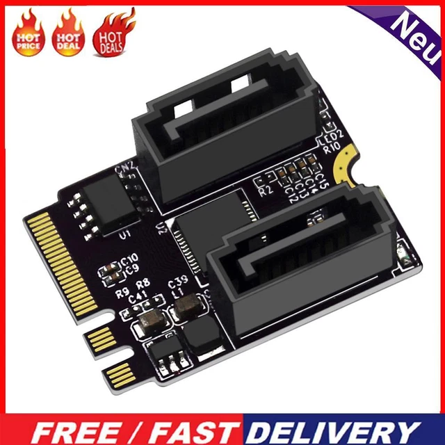 SOLID-STATE DRIVE M.2 A/E Key to 2 Ports SATA3.0 Adapter Cards for PC ...