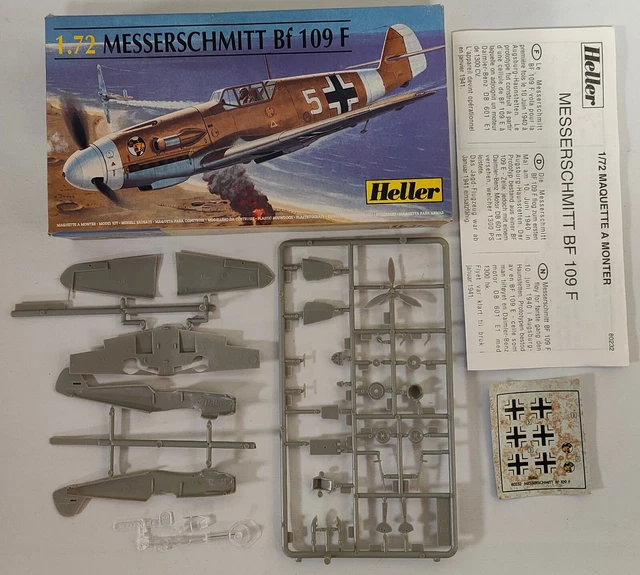 Maquette Avion Messerschmitt Bf 109 F Heller Echelle 1 72 Année 1999