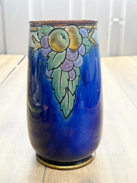 ANTIQUE ROYAL DOULTON Lambeth Art Nouveau Fruit / Grapes Design Flower Vase £44.99 - PicClick UK