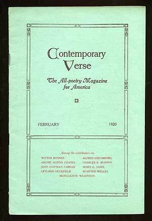 ALFRED KREYMBORG, CHARLES Wharton CICOGNA/verso contemporaneo febbraio ...