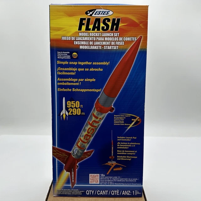 ESTES FLASH FLYING Model Rocket E2X Launch Set #1478 Easy-To-Assemble ...