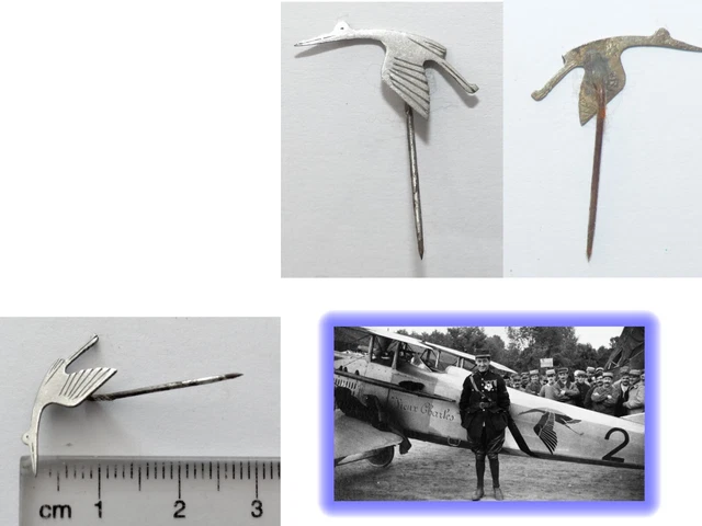 RARE INSIGNE AVIATION Escadrille Spa 3 Cigogne Dit Guynemer EUR 200,00 ...
