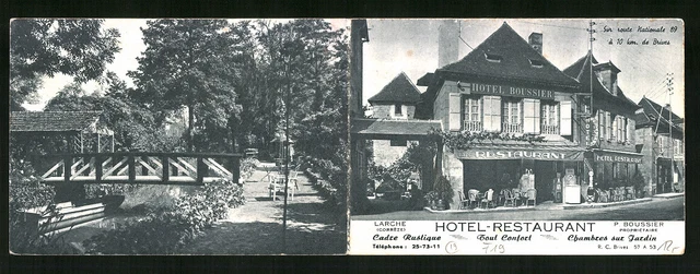 CPA PLIANTE LARCHE, Hotel-Restaurant Boussier, le jardinansicht avec ...